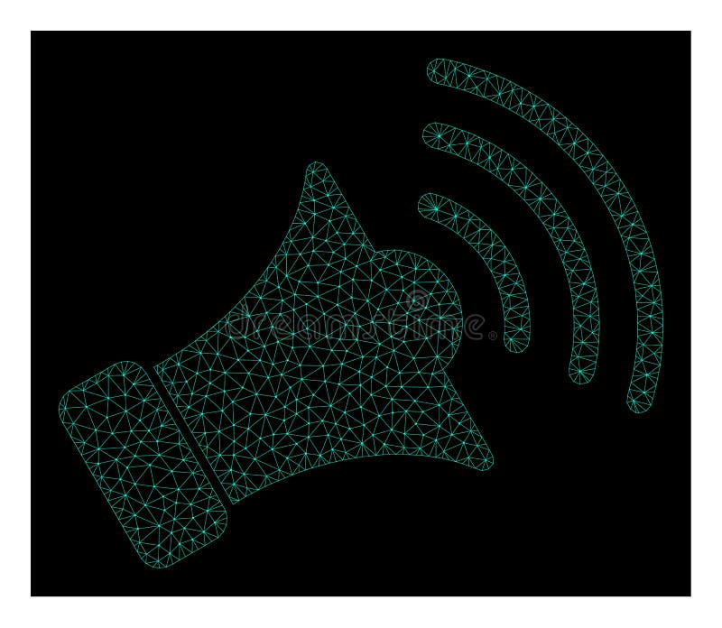 Mesh Megaphone In Polygonal 2D Vector Style Stock Vector - Illustration ...