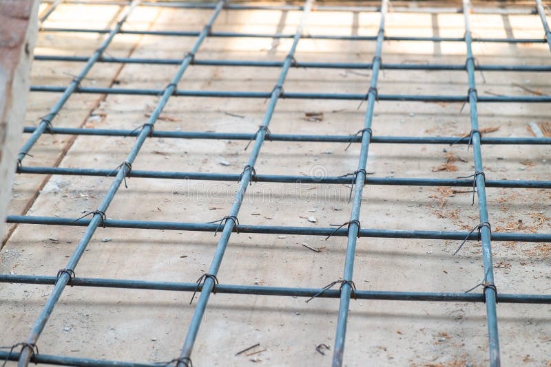 Mesh Metal Grid Wire Steel for a Concrete Stairs Stock Photo - Image of ...