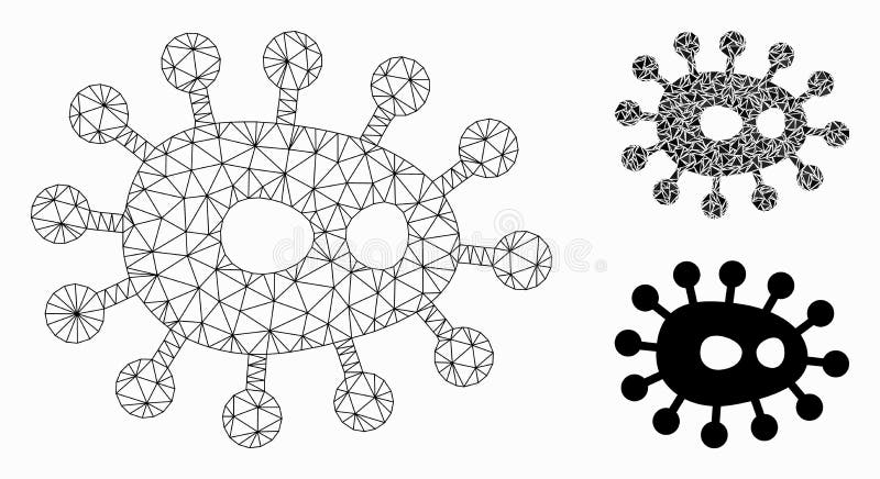 Microbe Vector Mesh 2D Model and Triangle Mosaic Icon Stock Vector ...
