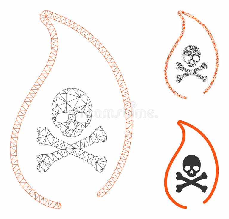 Mortal Flame Vector Mesh Wire Frame Model and Triangle Mosaic Icon ...