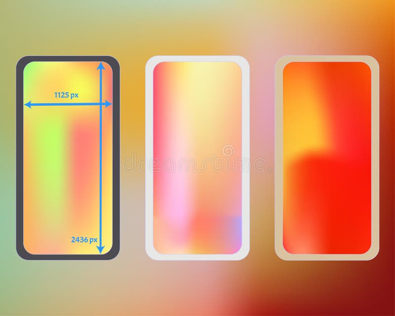 Mesh, Multicolor Phone Backgrounds Kit. Stock Vector - Illustration of ...