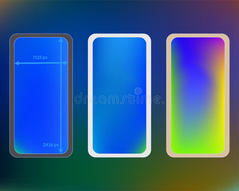 Mesh, Multicolor Phone Backgrounds Kit. Stock Vector - Illustration of ...