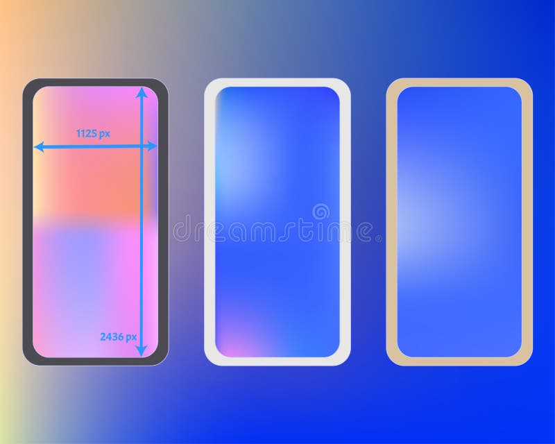 Mesh, Multicolor Phone Backgrounds Kit. Stock Vector - Illustration of ...