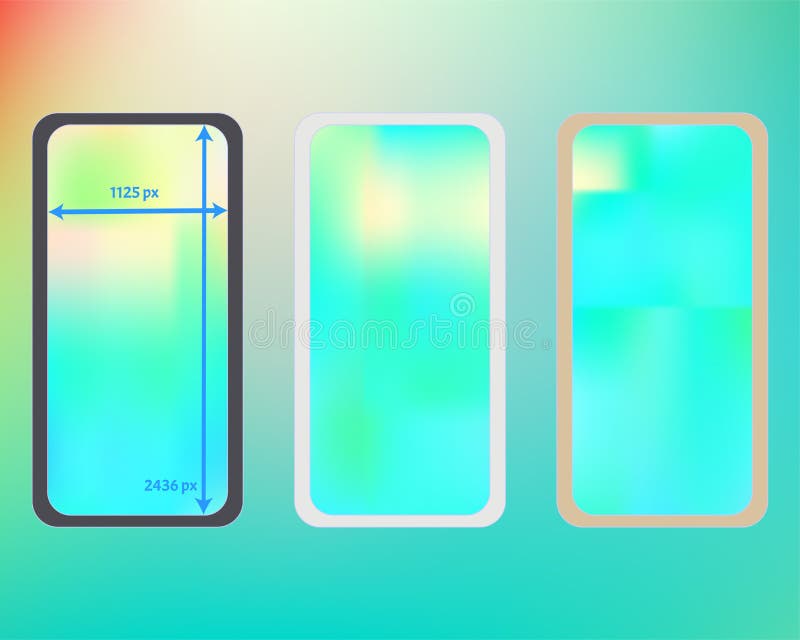 Mesh, Multicolor Phone Backgrounds Kit. Stock Vector - Illustration of ...