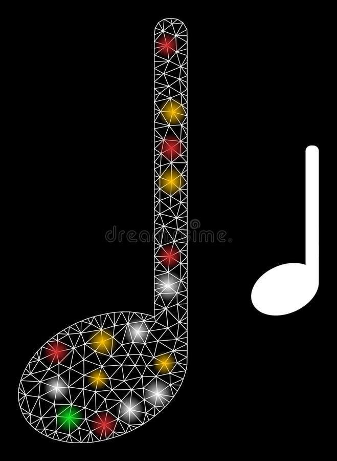 Mesh Musical Note Glare Icon with Multi Colored Glare Spots Stock ...