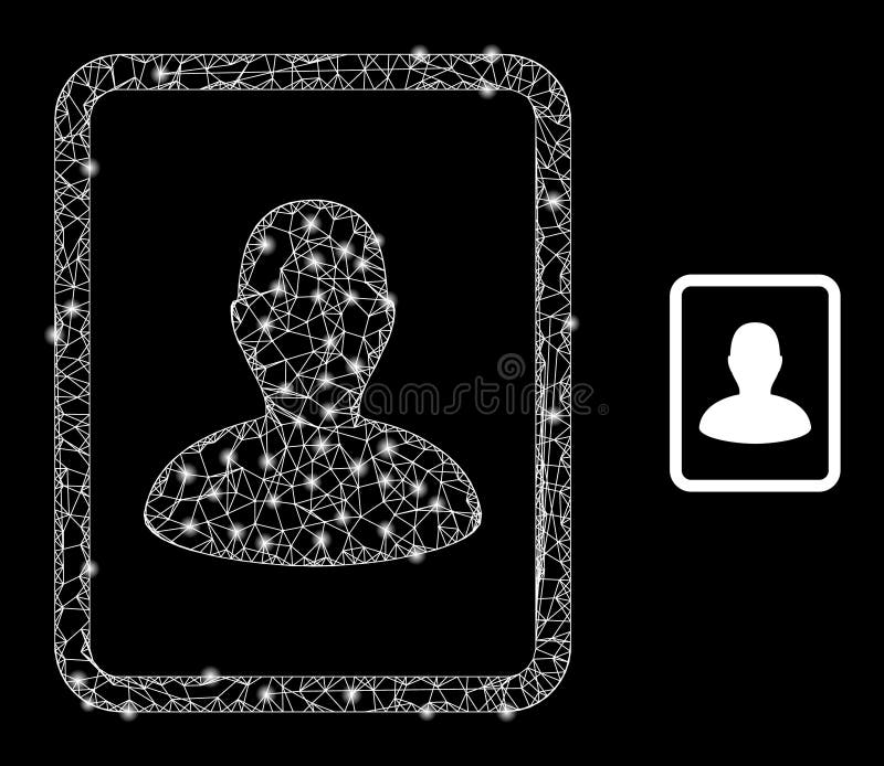 Net Man Photo Web Mesh Icon with Glare Lightspots Stock Vector ...