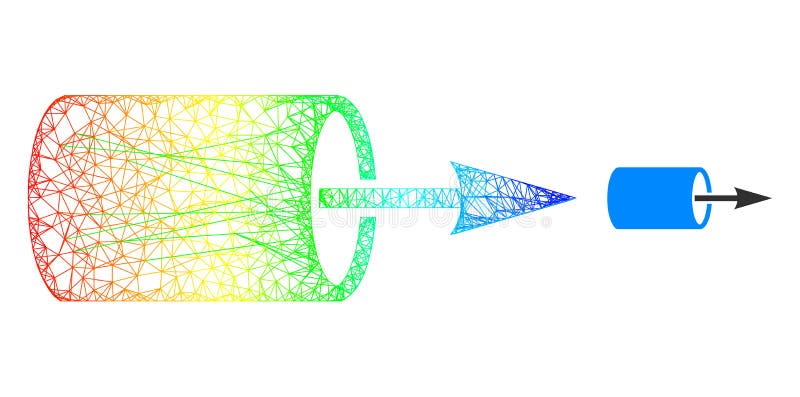 Hatched Pipe Flow Direction Mesh Icon with Spectrum Gradient Stock ...