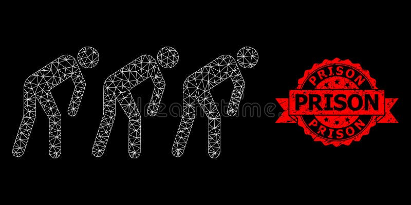 Textured Prison Stamp Seal and Web Net Slave People Stock Vector ...