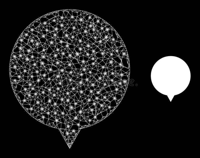 Network Tag Web Mesh Icon with Glare Lightspots Stock Illustration ...