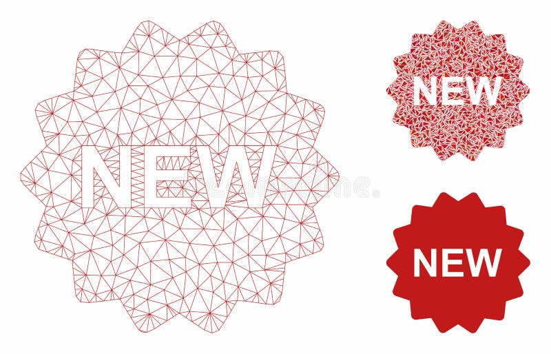 New Vector Mesh 2D Model and Triangle Mosaic Icon Stock Vector ...