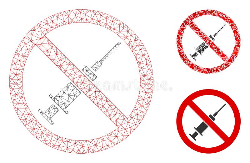 No Syringe Vector Mesh 2d Model And Triangle Mosaic Icon Stock