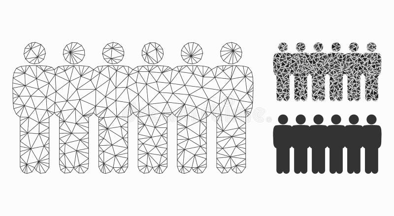 People Demographics Vector Mesh Network Model and Triangle Mosaic Icon ...
