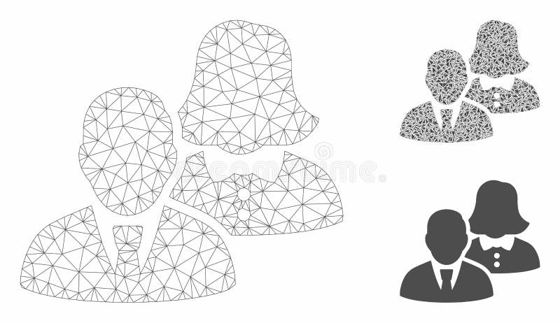 People Vector Mesh 2D Model and Triangle Mosaic Icon Stock Vector ...