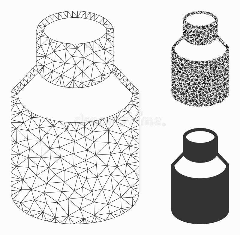 Phial Vector Mesh 2D Model and Triangle Mosaic Icon Stock Vector ...