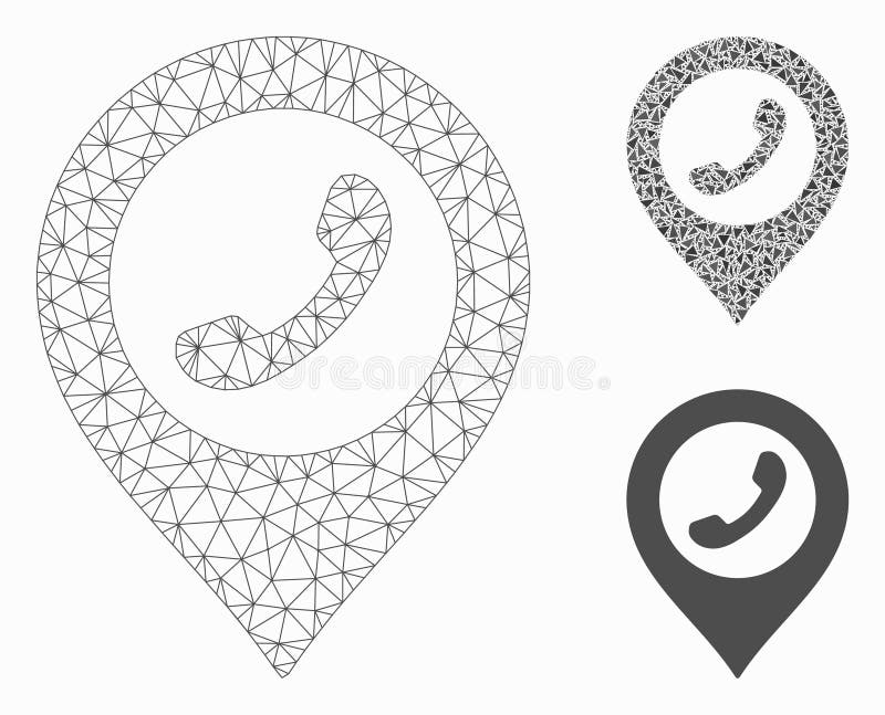 Phone Marker Vector Mesh Network Model and Triangle Mosaic Icon Stock ...