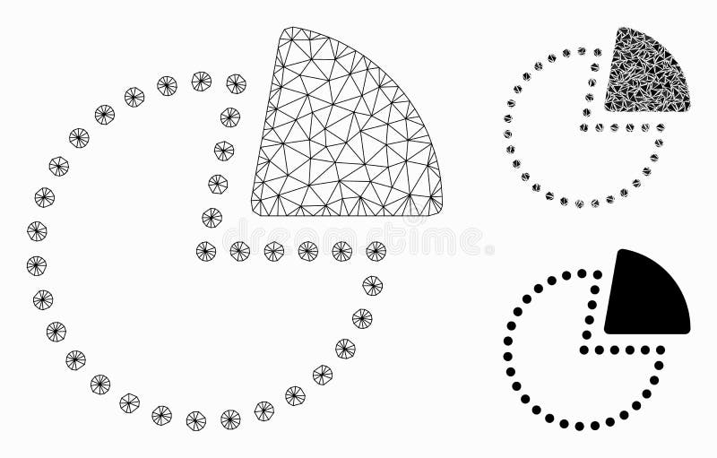 Pie Chart Vector Mesh 2D Model and Triangle Mosaic Icon Stock Vector ...