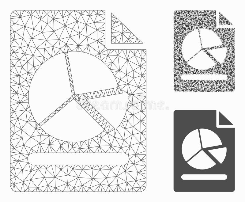 Pie Chart Report Page Vector Mesh Wire Frame Model and Triangle Mosaic ...
