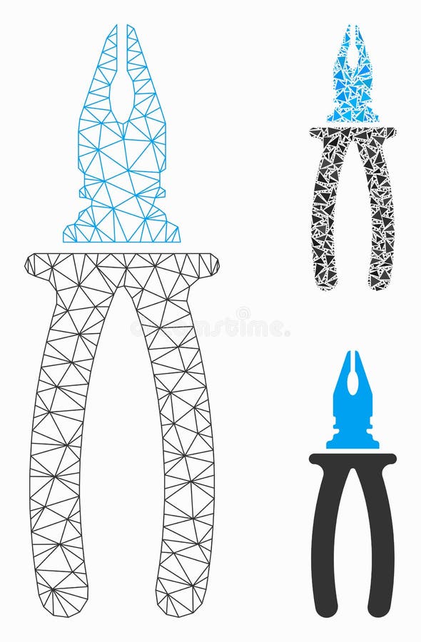 Pliers Vector Mesh 2D Model and Triangle Mosaic Icon Stock Vector ...