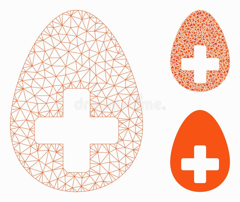Plus Egg Vector Mesh Carcass Model and Triangle Mosaic Icon Stock ...