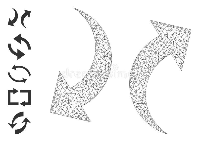 Web Network Exchange Arrows Icon with Simple Symbols Stock Vector ...