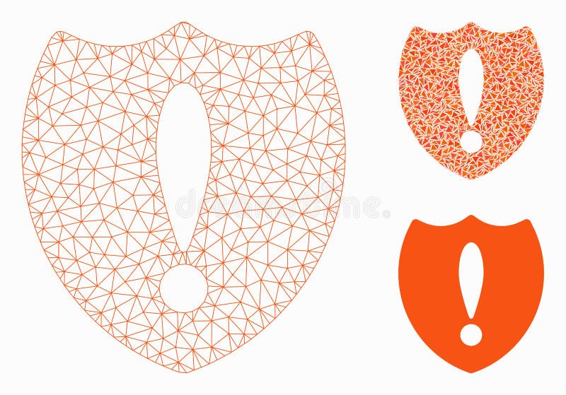 Problem Shield Vector Mesh 2D Model and Triangle Mosaic Icon Stock ...