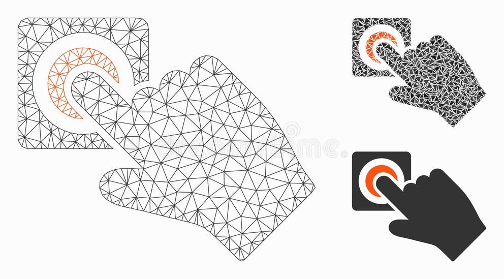 Push Alarm Button Vector Mesh Network Model and Triangle Mosaic Icon ...