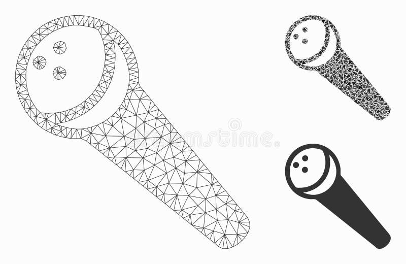 Recording Microphone Vector Mesh Network Model and Triangle Mosaic Icon ...