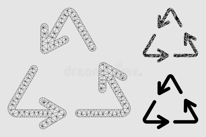Recycle Vector Mesh 2D Model and Triangle Mosaic Icon Stock Vector ...