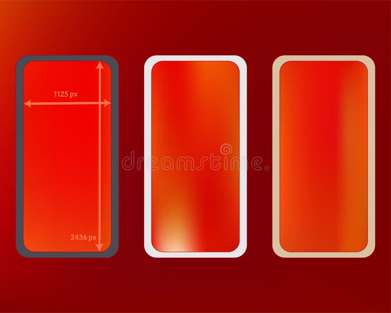 Mesh, Red Colored Phone Backgrounds Kit. Stock Vector - Illustration of ...