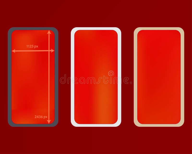 Mesh, Red Colored Phone Backgrounds Kit. Stock Vector - Illustration of ...