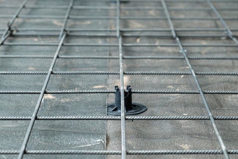 The Mesh for Reinforcement Concrete Slab in the Garage Stock Image ...