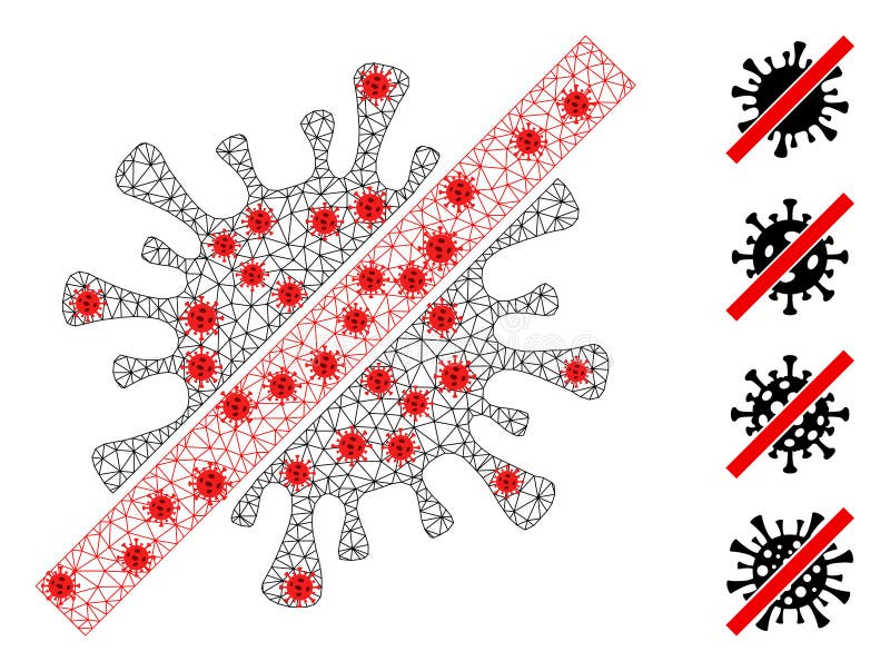 Polygonal Wire Frame Remove Coronavirus Pictogram with Infectious Nodes ...