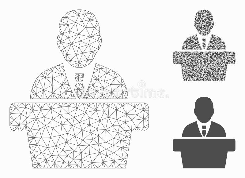 Reporter Vector Mesh Wire Frame Model and Triangle Mosaic Icon Stock ...