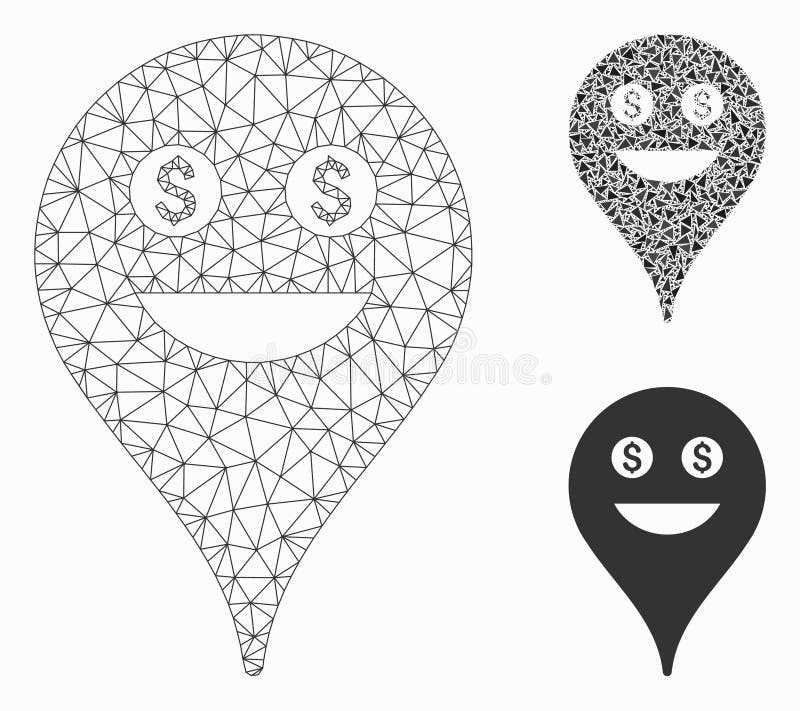 Rich Smiley Map Marker Vector Mesh 2D Model and Triangle Mosaic Icon ... Rich Smiley Map Marker Vector Mesh 2D Model and Triangle Mosaic Icon ...