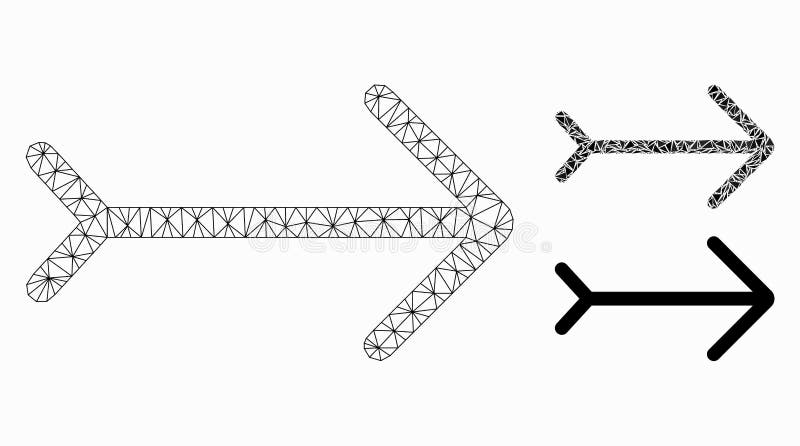 Right Direction Vector Mesh 2D Model and Triangle Mosaic Icon Stock ...