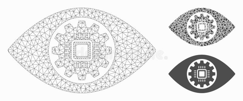 Robotics Eye Lens Vector Mesh Carcass Model and Triangle Mosaic Icon ...