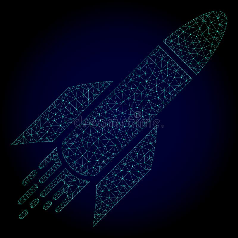 Rocket Polygonal Frame Vector Mesh Illustration Stock Vector ...