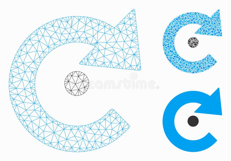 Rotation Center Vector Mesh 2D Model and Triangle Mosaic Icon Stock ...