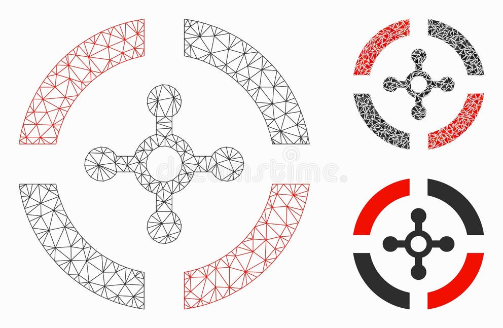 Roulette Vector Mesh Carcass Model and Triangle Mosaic Icon Stock ...