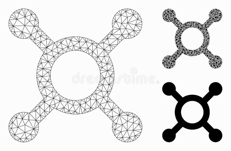 Roulette Vector Mesh Wire Frame Model and Triangle Mosaic Icon Stock ...