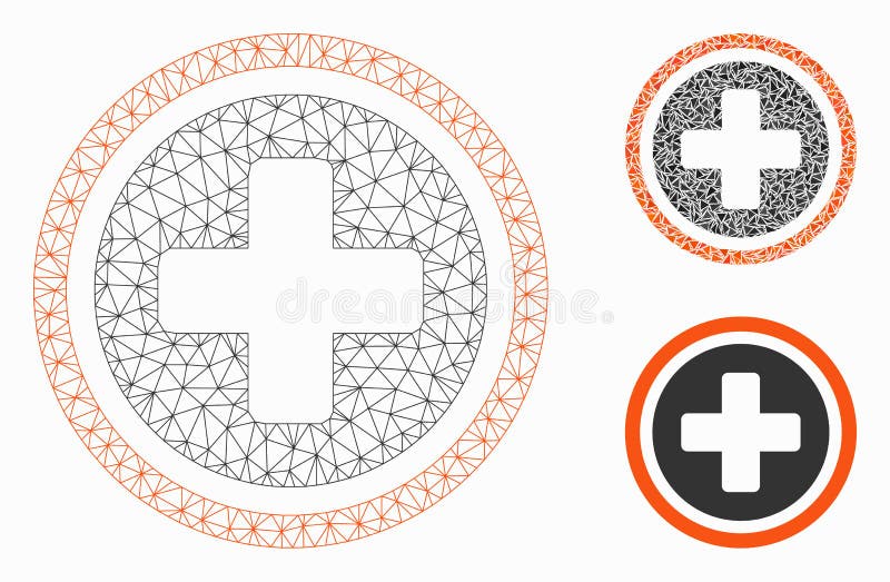 Rounded Cross Vector Mesh Network Model and Triangle Mosaic Icon Stock ...