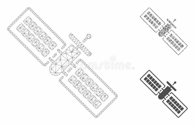 Satellite Vector Mesh Network Model And Triangle Mosaic Icon Stock Vector Illustration Of