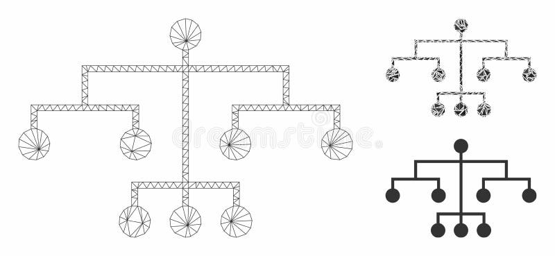 Script Tree Vector Mesh Wire Frame Model and Triangle Mosaic Icon Stock ...