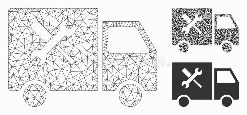 Service Car Vector Mesh Network Model and Triangle Mosaic Icon Stock ...