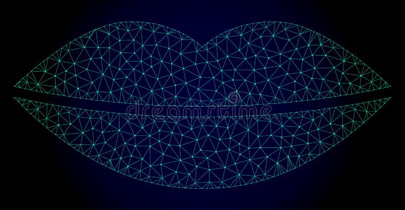 Smile Lips Polygonal Frame Vector Mesh Illustration Stock Vector ...