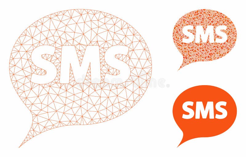 SMS Vector Mesh Wire Frame Model and Triangle Mosaic Icon Stock Vector ...