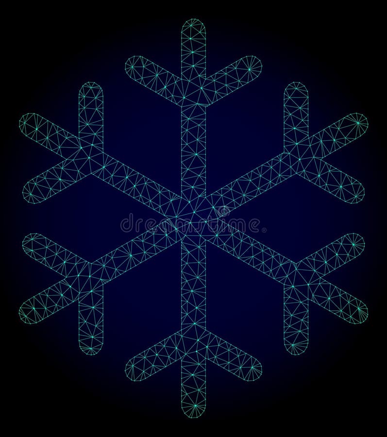 Snowflake Polygonal Frame Vector Mesh Illustration Stock Vector ...