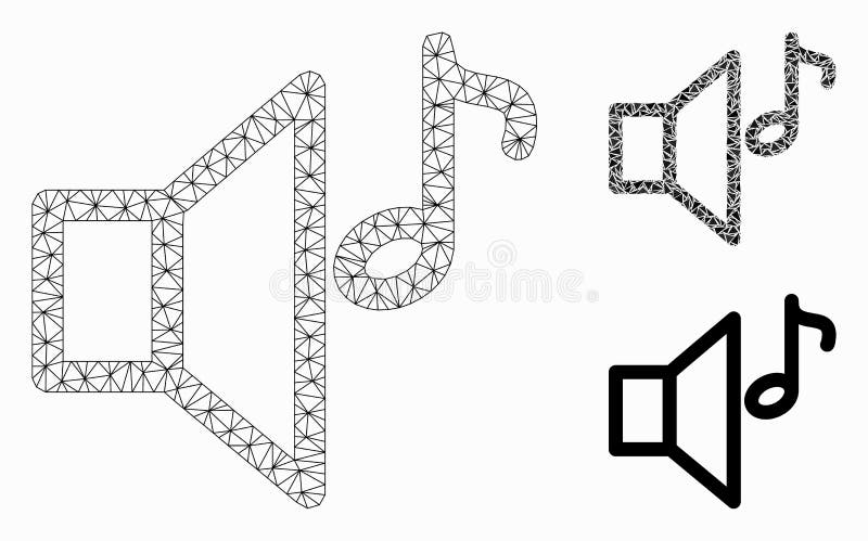Sound Volume Vector Mesh 2D Model and Triangle Mosaic Icon Stock Vector ...