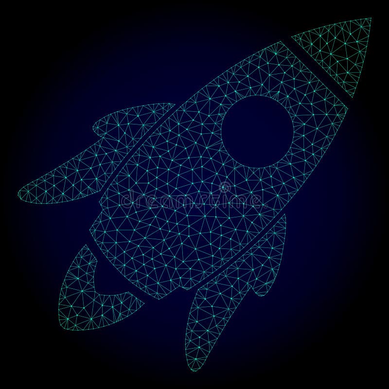 Space Rocket Polygonal Frame Vector Mesh Illustration Stock Vector ...