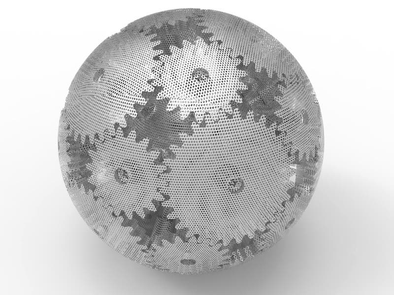 Mesh Spherical Gears Assembly Stock Illustration - Illustration of ...